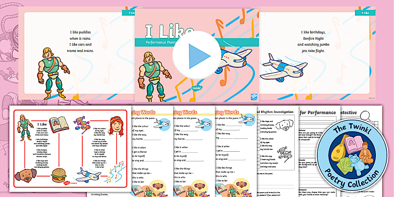 'I Like' All About Me Rhyming Poem KS1 Resource Pack